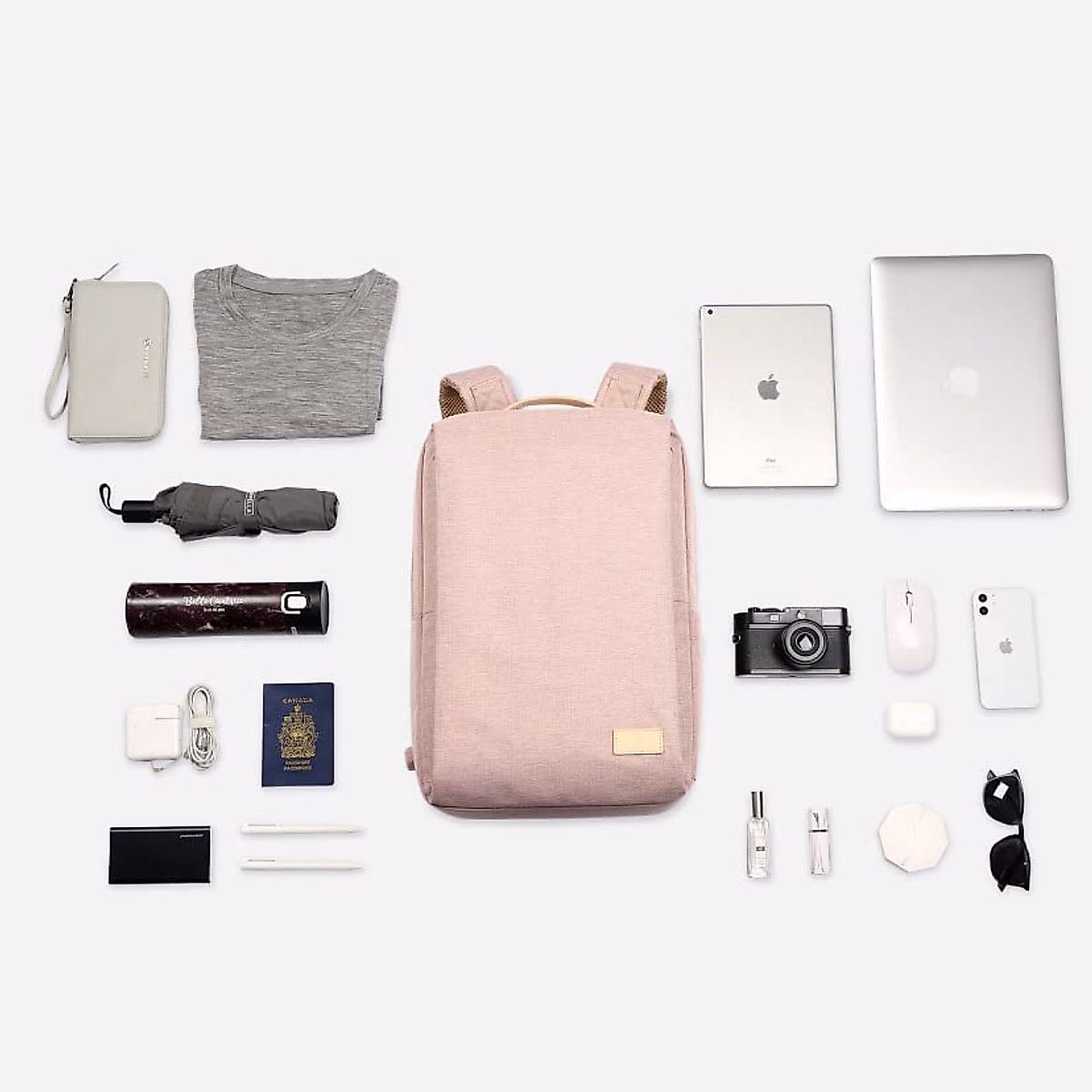 Nordace - Smart Backpack Siena 19L-volt laptop compartment USB connection water-resistant weight: 0.88 kg luggage strap security pocket water bottle slim design, pink