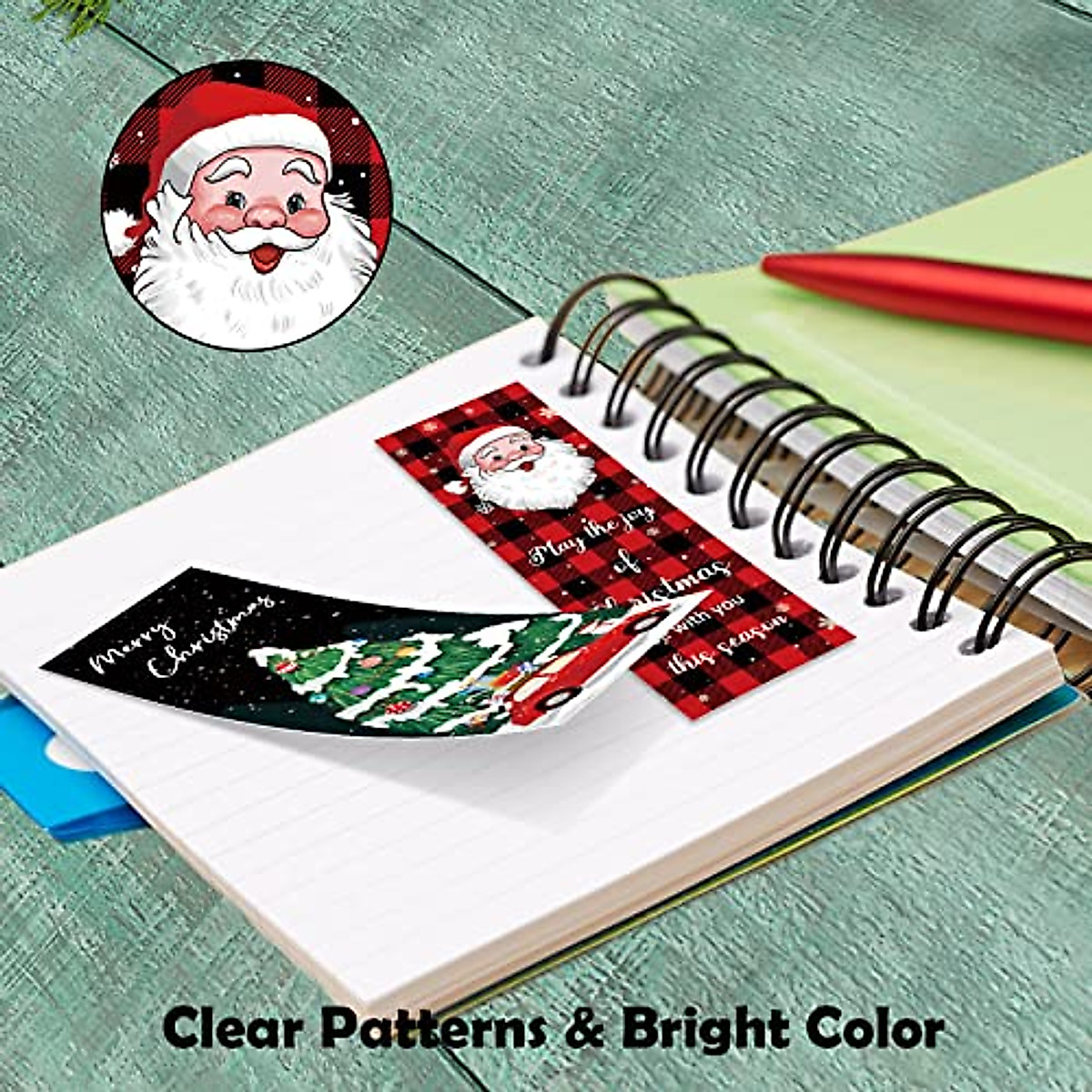 12 PCS Christmas Bookmarks for Book Lovers, Cute Book Markers for Kids Reading, Paper Book Mark, Printing on 2 Sides About Xmas Holiday Present