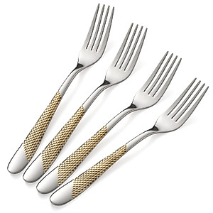 Dinner Forks Set of 4 Stainless Steel Forks Silverware Flatware Dessert Forks for Home Kitchen Restaurant