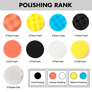 YCHOW-TECH Buffing Pads for Drill, 25PCS 3 Inch Car Buffer Drill Attachment Drill Polishing Kit Car Detailing Kit Polishing Wheel for Drill Car Waxing Kit Sponges for Polishing Cars