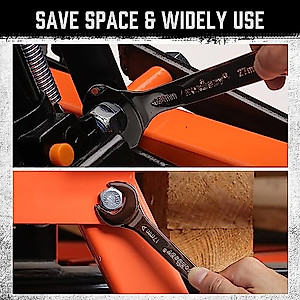 HORUSDY Thin Wrenches Set | Metric | 10-Piece | Including 5.5mm to 27mm | Bike Wrench Set | Thin Open End Wrench Set with Rolling Pouch