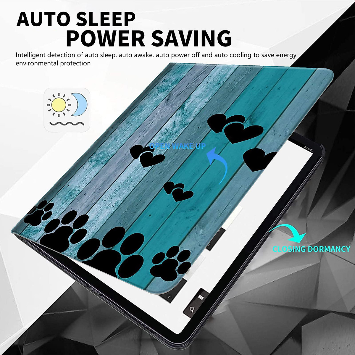 Rossy Case for Samsung Galaxy Tab A8 Case 10.5 inch 2022 Slim Lightweight PU Leather Adjustable Smart Stand Cover with Auto Wake/Sleep for Samsung Tab A8 2022 (SM-X200/X205/X207),Black Dog Paw on Wood