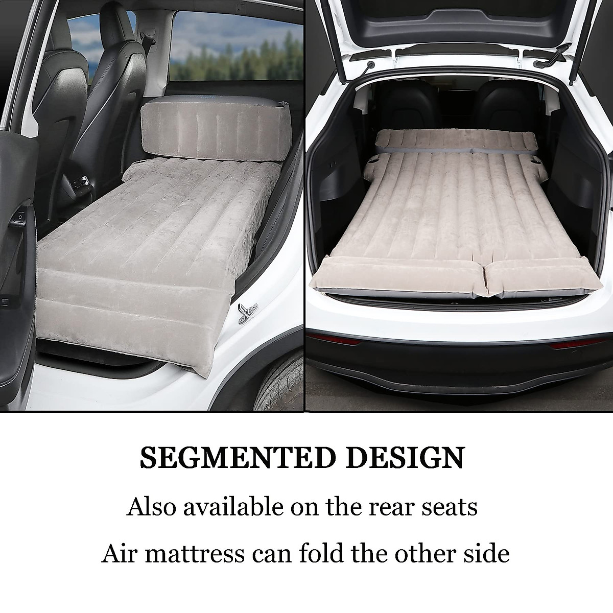 EVFIT AM-1 Car Air Bed Travel Inflatable Mattress SUV Back Seat Portable Beds for Adults Camping with 2 Air Neck Pillows Compatible Tesla All 5 Seat Car(64), 5-7 Seats