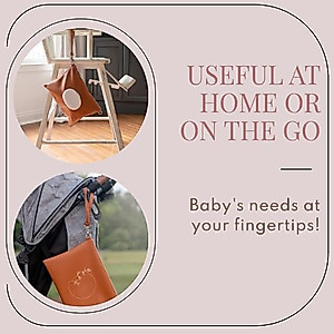 blessed + beloved Travel Wipes Case Crossbody Diaper Bags for Women with Wristlet - Vegan Leather Baby Wipes Dispenser - Diaper Clutch Bag with Separate Baby Wipe Holder Pouch - Boho Design Baby Wipe