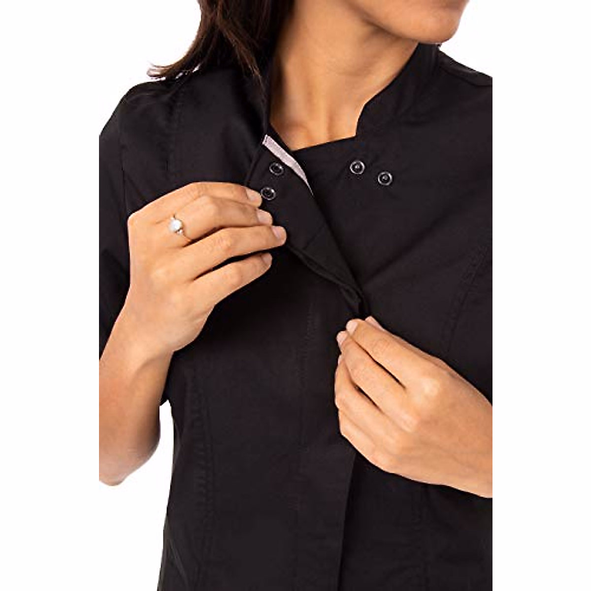 Chef Works Women's Roxby Chef Coat, Black, Large
