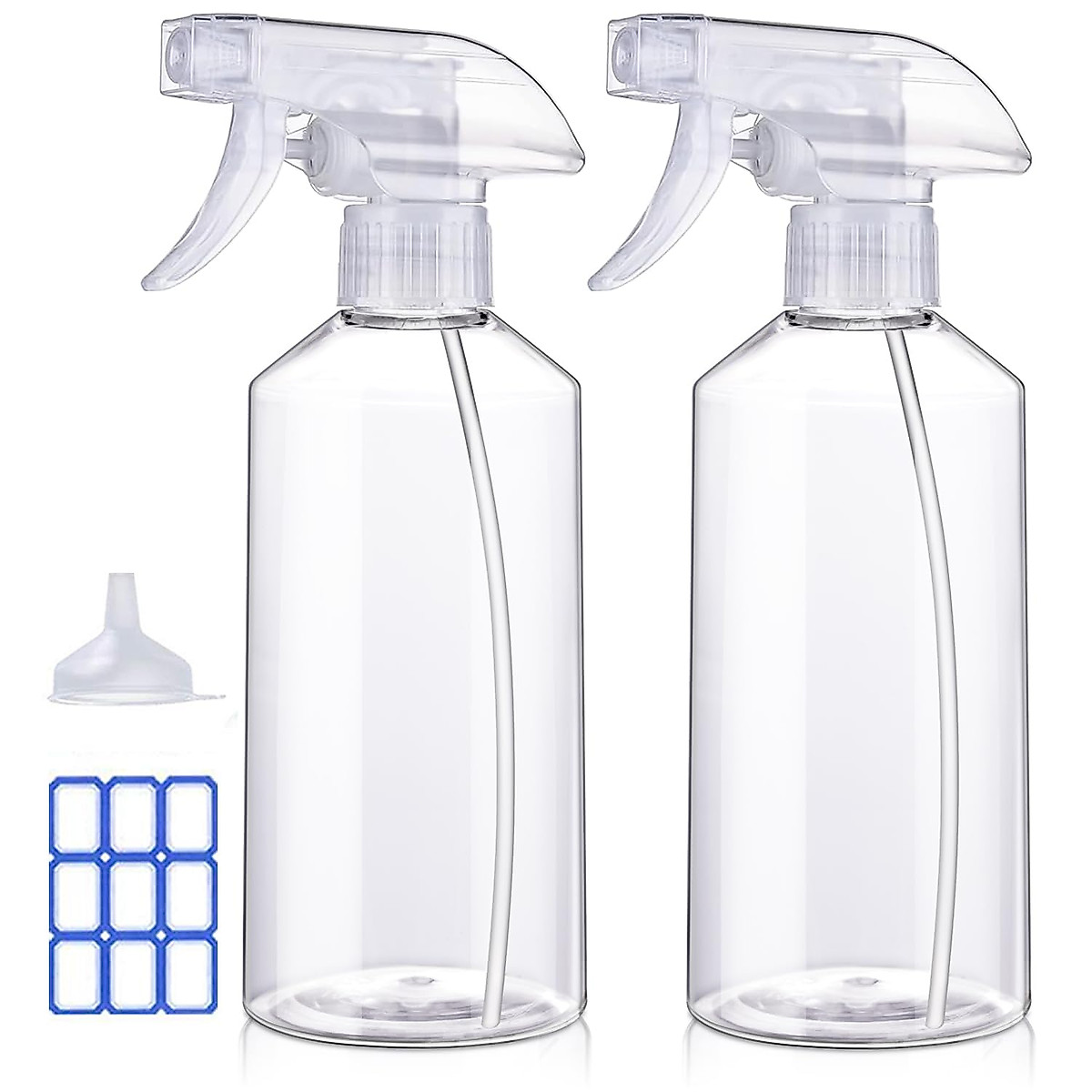 JohnBee Spray Bottles - 16.9oz/2Pack - Premium Adjustable Spray Bottles for Cleaning - No Leak And Clog Mister Spray Bottle - Spray Bottle For Hair, Plants, Pet, Vinegar, And Rubbing Alcohol Reagent