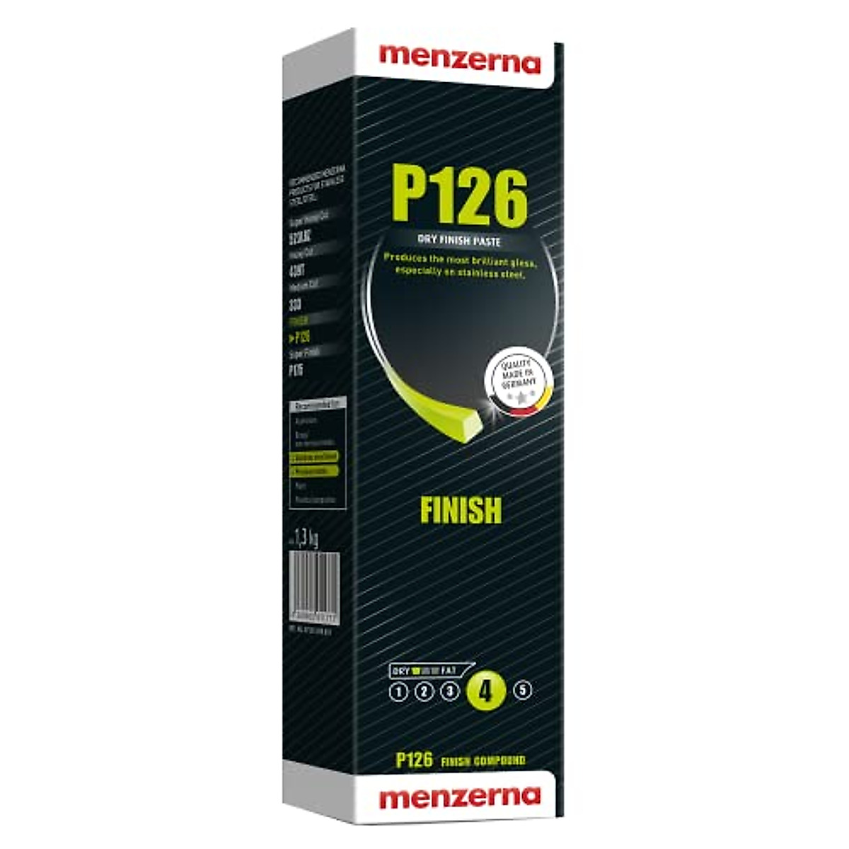 Menzerna P126 Finishing Paste Suitable for Stainless Steel & Precious Metals 1.3kg
