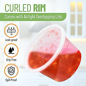 BESTYTY Deli Containers With Lids (24 Pack, 16 oz) Soup Containers Microwavable, Non Spill, Reusable BPA-Free Plastic Storage Containers For Soups, Snacks, Salads