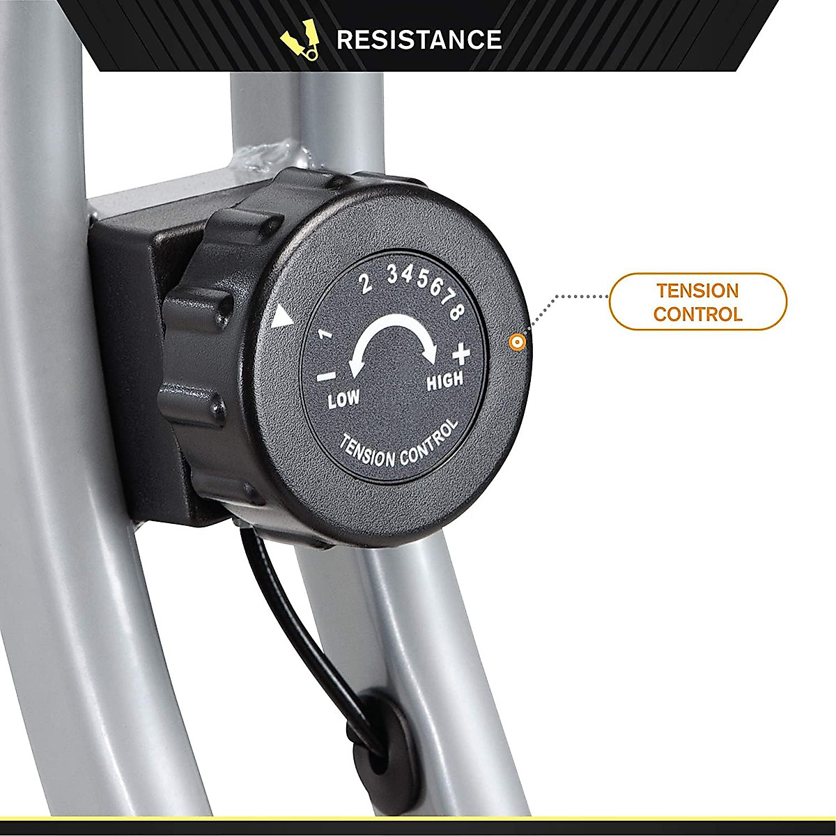 CIRCUIT FITNESS Circuit Fitness Folding Upright Exercise Bike with Adjustable Resistance 250 lb. Max. Capacity AMZ-150BK