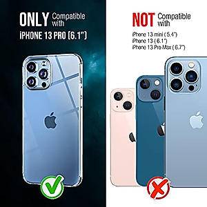 TZBAY Designed for iPhone 13 Pro Case, Crystal Clear [Not Yellowing] [Military Grade Drop Protection] [ Wireless Charging Compatible] Slim Thin Clear Phone Case 6.1 inch 2021 (Clear)