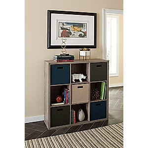 ClosetMaid 9 Cube Storage Shelf Organizer Bookshelf with Back Panel, Easy Assembly, Wood, Weathered Gray