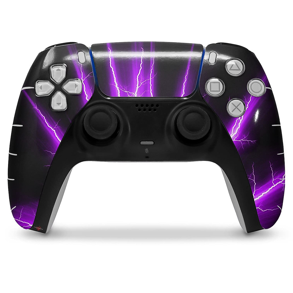 WraptorSkinz Skin Wrap compatible with Sony PS5 DualSense Controller Lightning Purple (CONTROLLER NOT INCLUDED)
