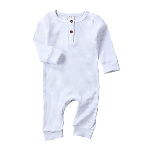 Newborn Baby Boy Girl One Piece Romper Jumpsuit Solid Ribbed Baby Boy Clothes Onesies Outfits