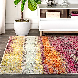 JONATHAN Y CTP105B-3 Contemporary POP Modern Abstract Vintage Indoor Area-Rug Bohemian Easy-Cleaning High Traffic Bedroom Kitchen Living Room Non Shedding, 3 X 5, Cream/Pink