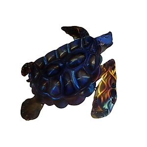 Bobbird Metal Sea Turtle Wall Decor, Metal Wall Art, Metal Sea Turtle Wall Decor, Sea Life Decor Bathroom Pool Nautical Decor (Blue,11.81inch)