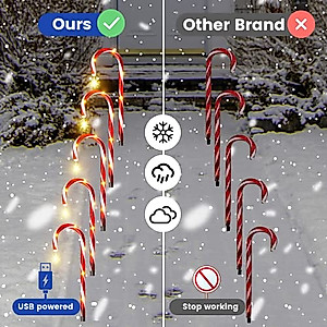 Candy Cane Lights, 12 Pack Solar Candy Cane Christmas Decorations, Waterproof Candy Cane Pathway Markers Light with Star, Outdoor Christmas Decor for Yard Driveway Lawn Garden Xmas Tree Holiday Gift