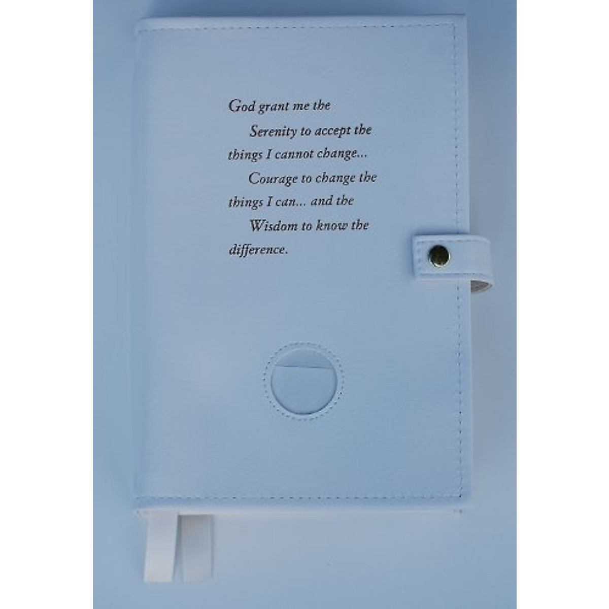 Culver Enterprises Paperback GIANT PRINT Deluxe Double Alcoholics Anonymous AA Big Book & 12 Steps & 12 Traditions Book Cover Medallion Holder White