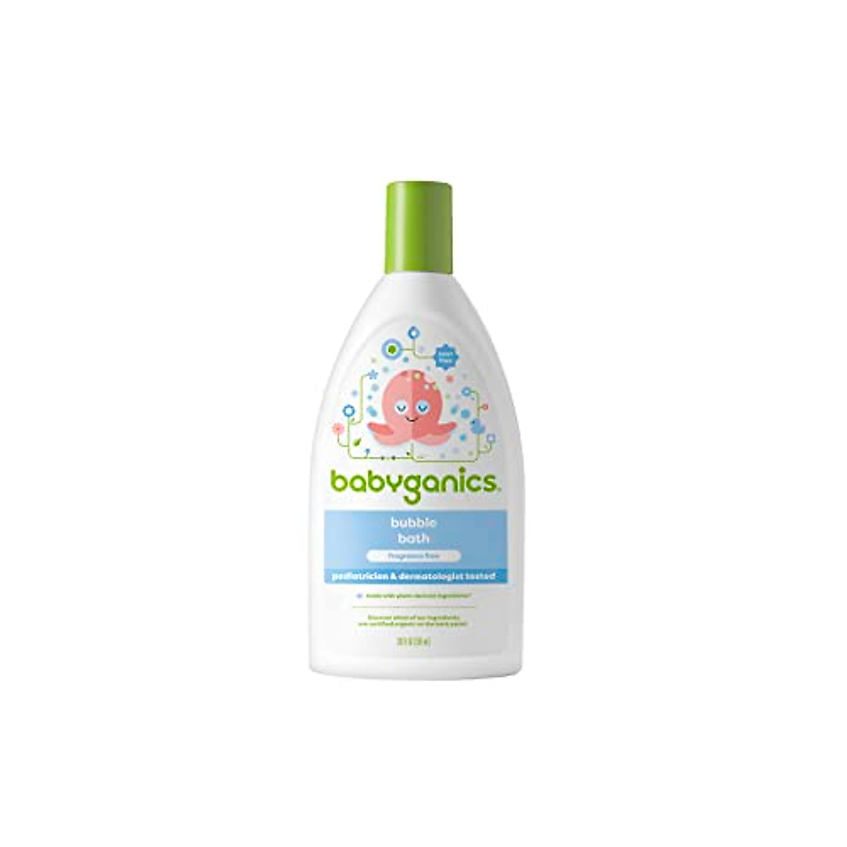 Babyganics Bubble Bath, Non-Allergenic, Gently Cleanses, Fragrance Free, 20 Fl Oz, Packaging May Vary