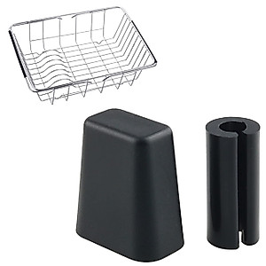 WHYHKJ 60PCS Kitchen Sink Rack Feet, Black Plastic Protective Rubber Feet for Sink Grid Sink Wire Protecter for Kitchen Sink Grid Rack (30 Feet, 30 Side Covers)