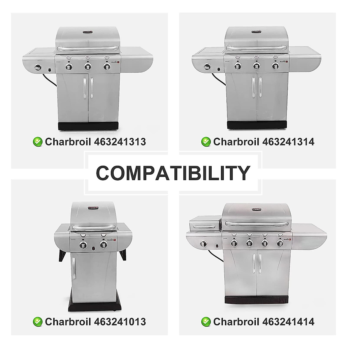 Grill Replacement Parts for Charbroil 463241314, 463241313, 463241413, 463241014, 463241414, 463241013, for Charbroil Commercial T-36D T-22D T-47D Grills, G527-2200-W1 G356-2200-W1 G527-0013-W1