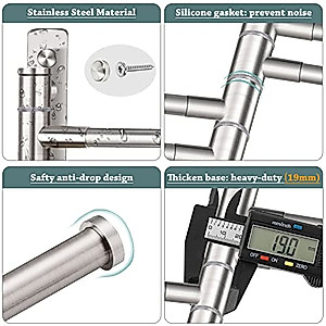 TONIAL Towel Rack 15 inch Swivel Towel Racks for Bathroom Wall Mounted, Bath Towel Bar Stainless Steel 4-Arm Towel Holder Brushed Nickel, Space Saving