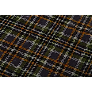 Carstens Orange Sage Striped Plaid Sherpa Throw Blanket 54" x 68"