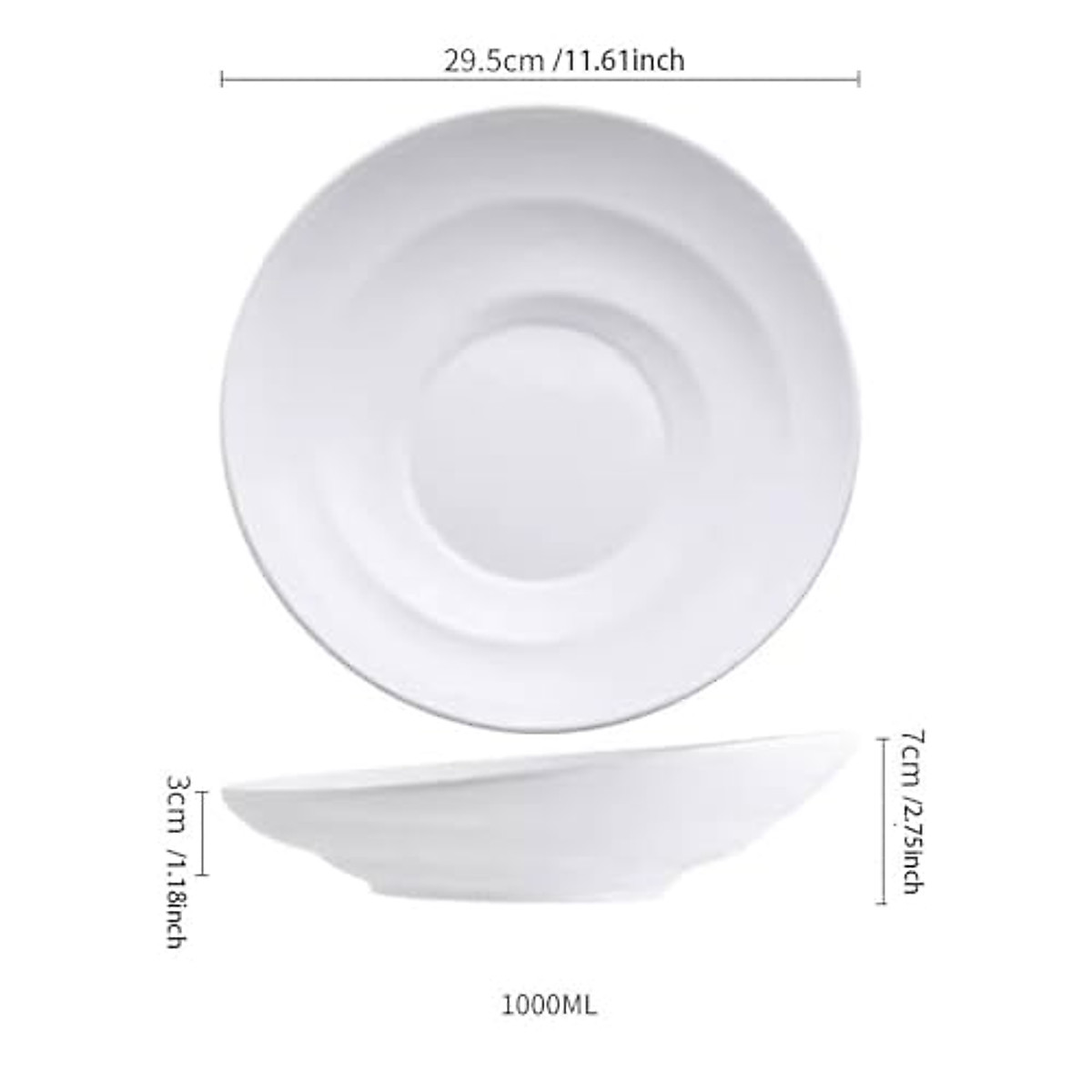 Dinner Plates Set Dish Plate Tableware Hotel Commercial Creative Cold Dish Plate Stir-fry Plate Ceramic Salad Bowl Fruit Bowl Kitchen Salad Bowl (Size : Medium)