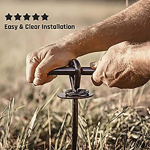 SÄKER Heavy Duty Tie Out Stake - Strongest Dog Anchor Holds 2 Large Dogs Over 180lbs | Premium Dog Stake for Peace of Mind in The Yard, Camping or at The Beach. Use Any Dog Tie Out or Dog Lead