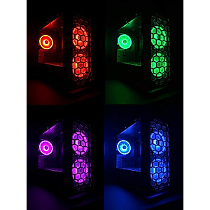 Apevia PRODIGY-BK Micro-ATX Gaming Case with 1 x Tempered Glass Panel, Top USB3.0/USB2.0/Audio Ports, 3 x RGB Fans, Black Frame