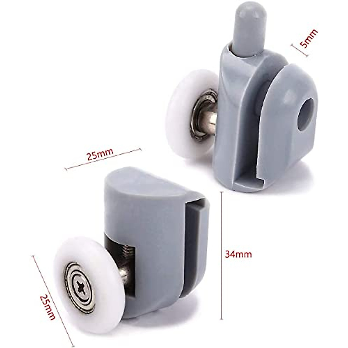 8 Pcs Shower Door Rollers/Runners/Wheels/Pulleys 25mm Diameter Bathroom Replacement Parts