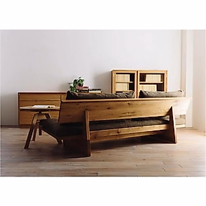 Generic Modern Countryside Solid Wood Sofa, 59.05*25.59*33.46in, Brown