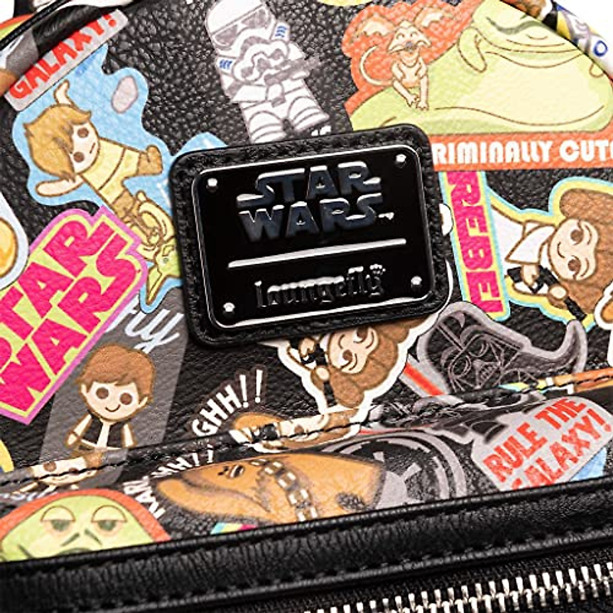 Loungefly Star Wars Character Cartoon Patch Mini Backpack