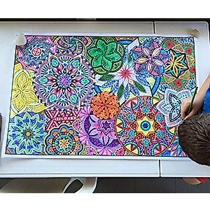 Stuff2Color Giant Coloring Poster Mandala Madness for Kids and Adults - Great for Family Time, Girls, Boys, Arts and Crafts, Adults, Care Facilities, Schools and Group Activities (1 Pack)