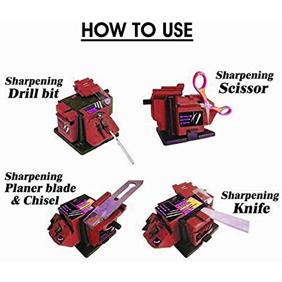 Universal Sharpening Station, Multifunctional Sharpener Professional Knife & Chisel & HSS Drill Electric Multitask Sharpening Machine