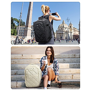 BAGSMART Travel Backpack for Women, 30L Flight Approved Carry on Backpack with Door Lock, TSA Personal Item Backpack with 15.6 Inch Laptop Compartment & Shoe Bag, Weekender Suitcase for Travel, Black