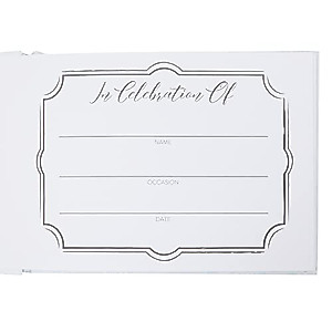 Floral Wedding Guest Book for Reception, Party, Baby Shower, Birthday (8.3 x 6.25 in, 56 Pages)
