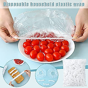 Fresh-keeping Food Refrigerator 400PC Leftover Food-grade Household Cover Kitchen，Dining & Bar Water Tight Storage Container (White, One Size)