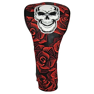 ReadyGOLF Skull & Roses All-Over Embroidered Driver Headcover