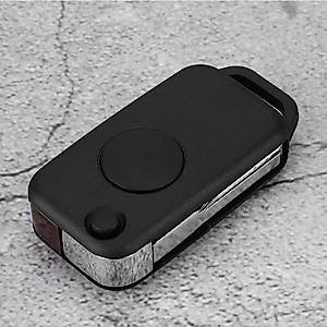 Senyar Key Fob Case, Flip 1 Button Remote Key Fob Case Shell Cover Protection Car Replacement Parts Fit for Benz Class 1984-2004
