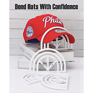 Baseball Hat Curving Band, Mens Baseball Cap Hat Brim Bender, Hat Shaper for Fitted Hats, Trucker Hat, Flat Brim Hats, Perfect Hat Curve Bender, Hat Accessories for Teen Boys, Pack of 4 (Black)