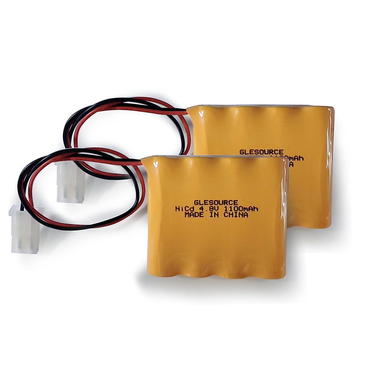 GLESOURCE(4 Pack 4.8V 1100mAh AA NI-CD Battery Pack Compatible for Lithonia ELB-4865N, ELB4865N, 277ELNF, LESB1R; NIC0546, CUSTOM-123, OSA43AA Emergency Light