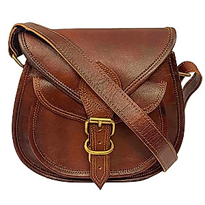 URBAN LEATHER Women's Crossbody Shoulder Sling Bags Genuine Leather Boho Hippie Satchel for Teen Girls Handmade Vintage Travel Cross body Saddle Bag Wallet for Women Ladies Handbag Purses for Her