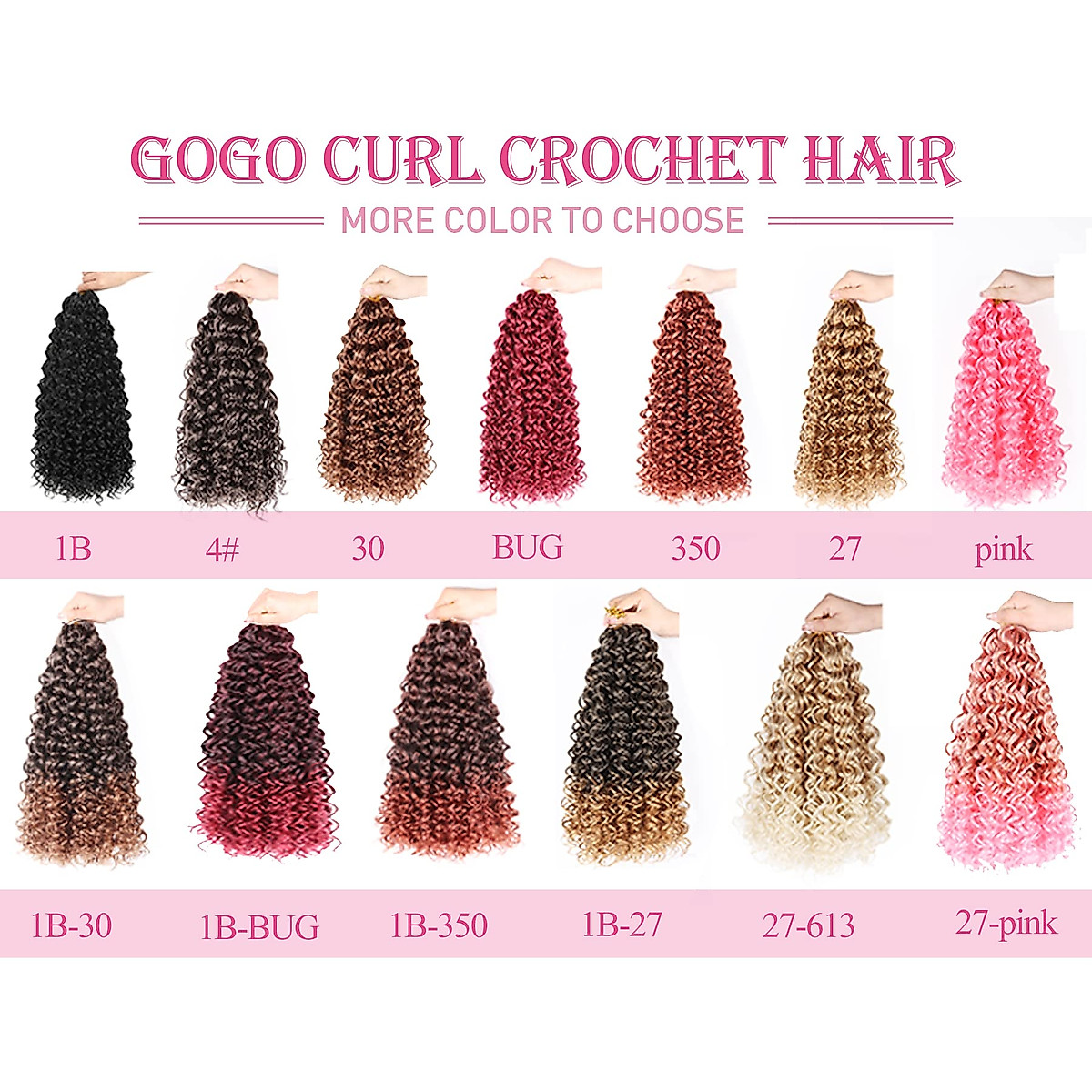 Gogo Curl Crochet Hair 8 Inch Short Curly Crochet Hair for Black Women Beach Curl Crochet hair - Water Wave Curly Crochet Braids Hair Deep Wave Synthetic Braiding Hair Extensions (8 inch T30)