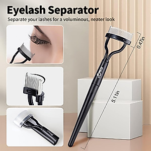 MSQ Eyebrow Brush and Comb Folding Eyelash Brush Eyelash Separator Eye Brow Comb & Spoolie Brush Professional Mascara Brushes Eye Makeup Tools Set 4PCS