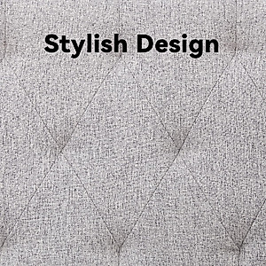 iMenting Criss Cross Chair with Wheels, Desk Chair Comfy with Wide Seat, Cross Legged Office Chair, Swivel Vanity Chair with Back, with Lumbar Pillow, Height Adjustable, Armless (Grey)