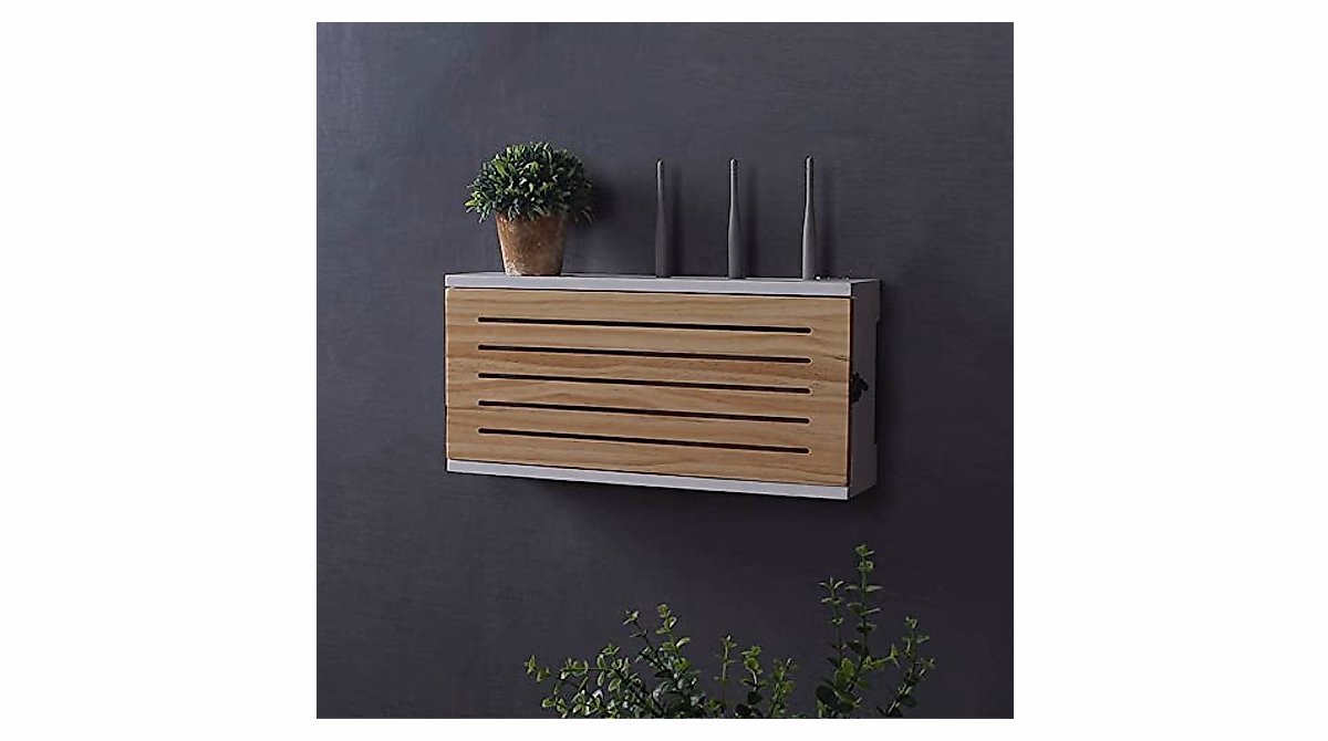 Solid Wood Network Set-Top Box, Wall Mounted Wooden Wireless Wifi ...
