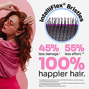Wet Brush Paddle Detangler Hair Brush, Purple - Ultra-Soft IntelliFlex Detangling Bristles with AquaVent Design - Spread Hair Treatments Evenly - Pain-Free Hair Brush For Women, Men, Wet And Dry Hair