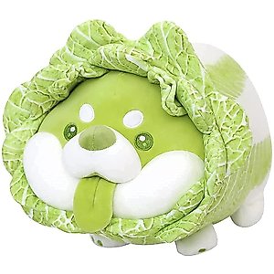 Veggie Dog Plush Toy, 16" Stuffed Animal Shiba Inu Plushie Doll, Soft Fluffy Friend Hugging Cushion - Present for Every Age & Occasion