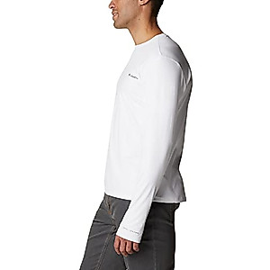 Columbia Men's M Sun Deflector Summerdry Long Sleeve Shirt, White, X-Large