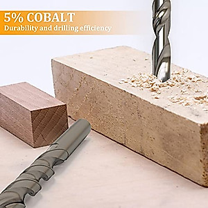 M MIMHOOY 5mm / 0.19" Cobalt Drill Bit Set (10 Pcs), M35 Cobalt Twist Drill Bits for Stainless Steel and Hard Metal